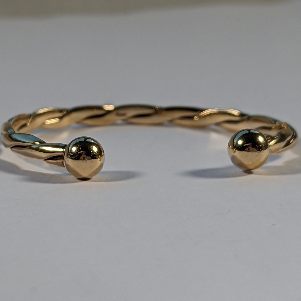 9ct Gold Twisted Torque Cuff Bangle - Own4Less